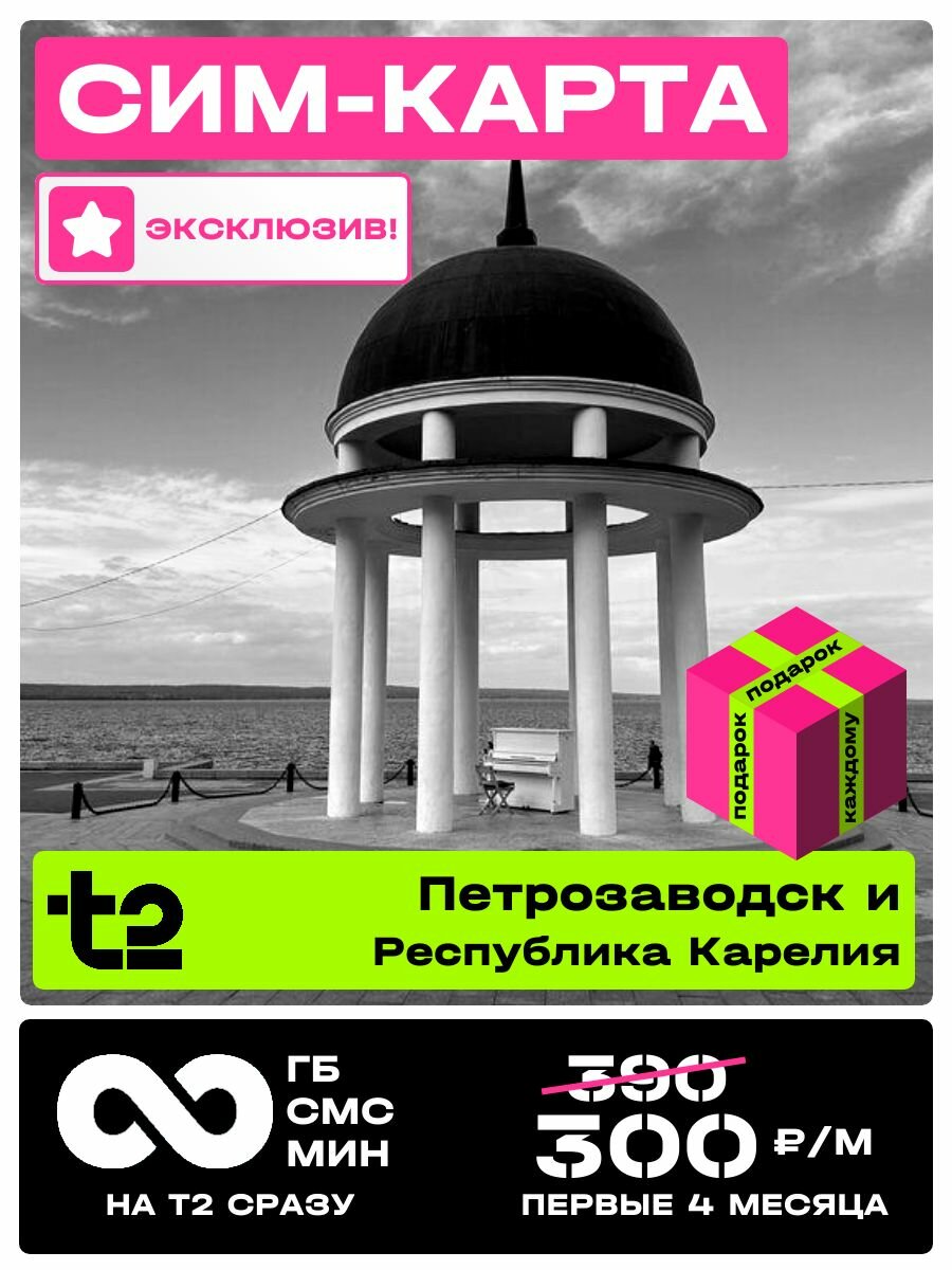 Сим карта теле 2 с безлимитным интернетом и минутами. t2 SIM-карта тариф хватит Республика Карелия. За 300 рублей в месяц.