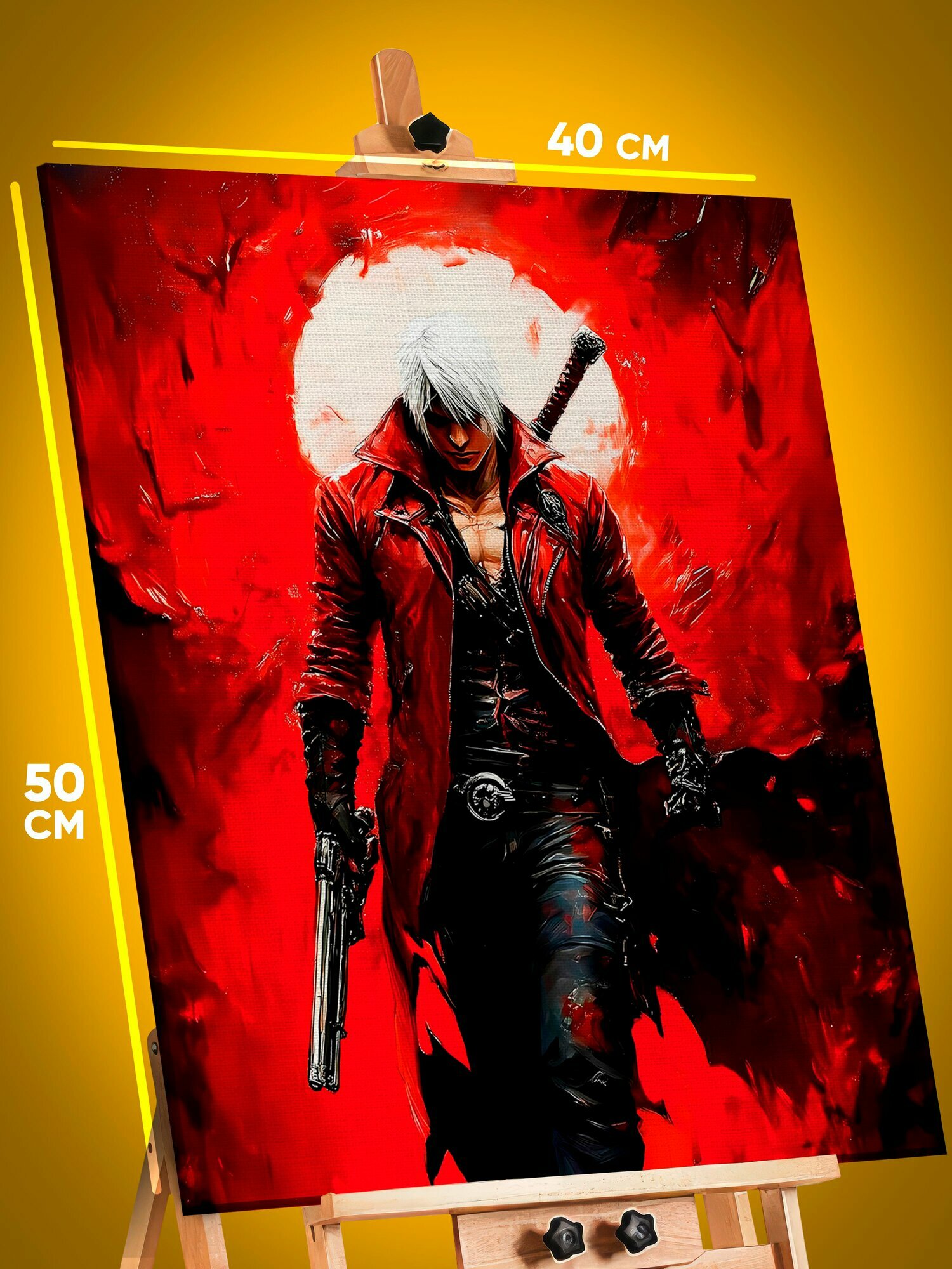 Картина на стену интерьерная на холсте с подрамником 40х50 Devil May Cry Игра Данте