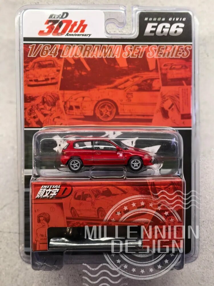 Набор моделей Hobby Japan, Honda Civic EG6 & EK9, 30-летие Initial D, в блистерной упаковке, масштаб 1:64, из сплава