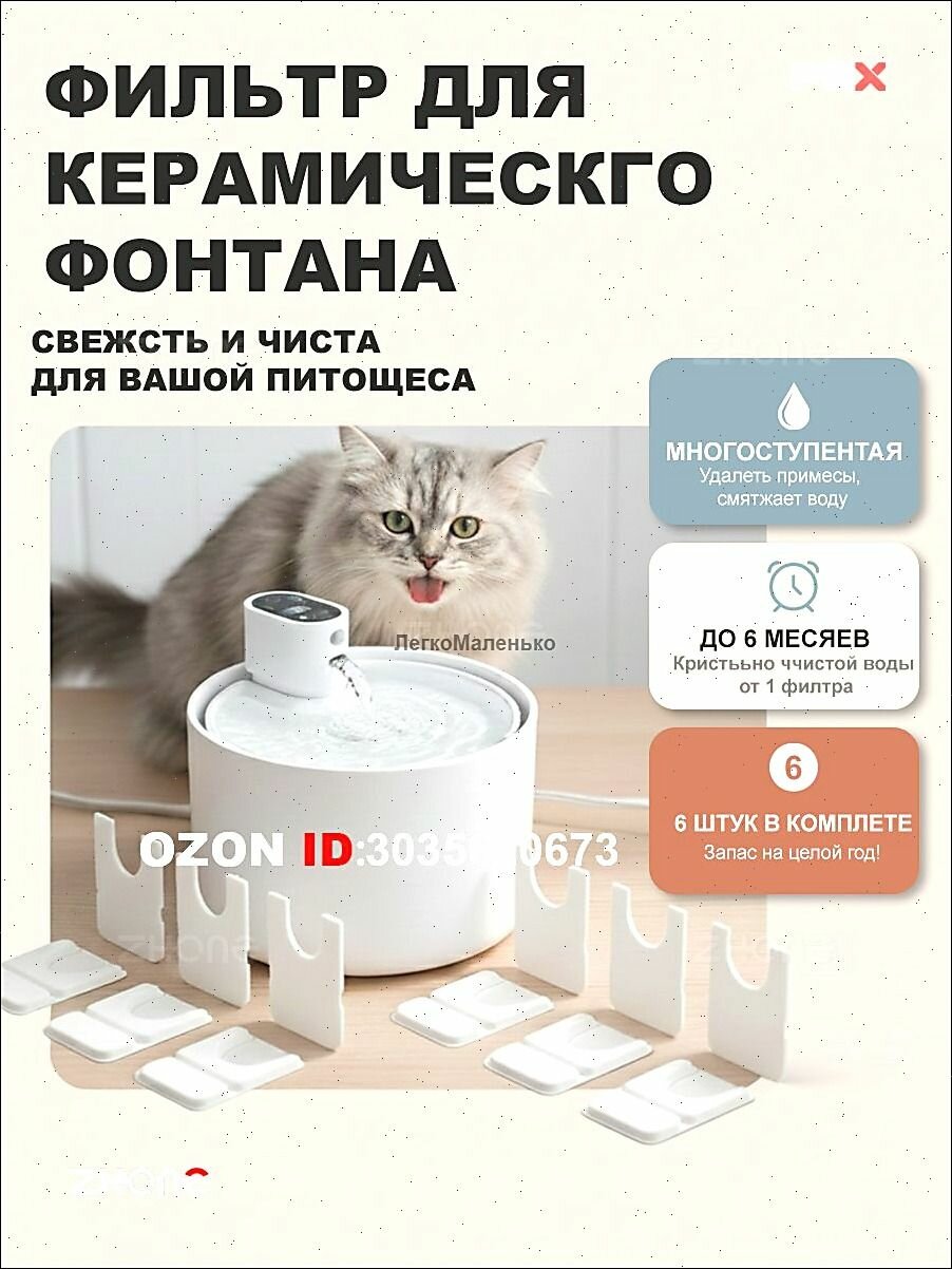 ZHONE Фильтры для керамической поилки кошек и собак
