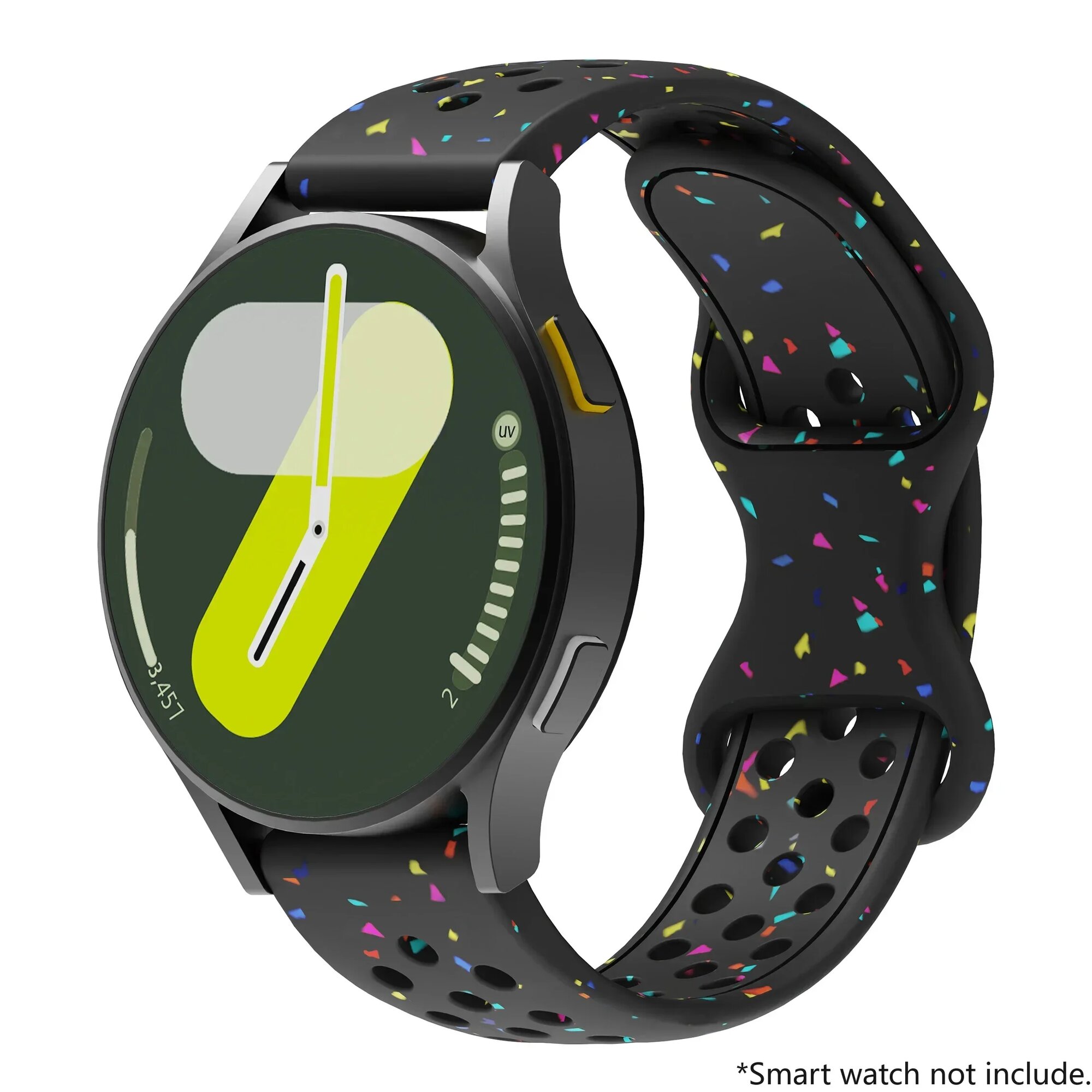 Силиконовый ремешок CAOWTAN для Samsung Galaxy Watch 7/6/5/4, Huawei Watch GT5 4Pro 3 20mm, Black