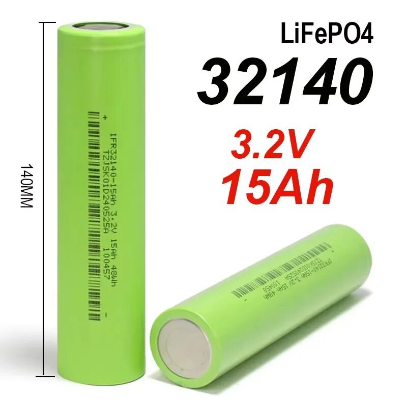 32140 Lifepo4 15Ah 3.2V Литий-железо-фосфатные батареи 33140 плоская вершина 10C Max