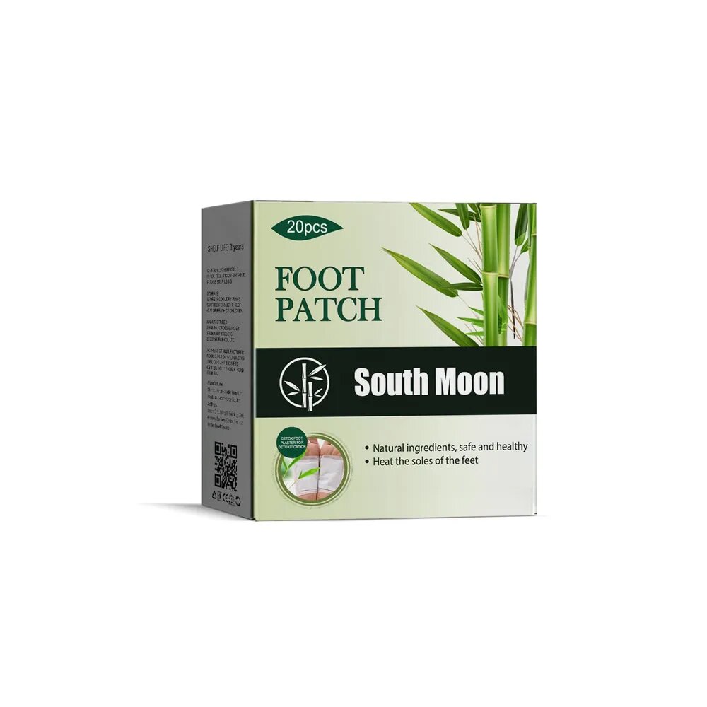 Патчи для ног South Moon с бамбуковым углем для ночного сна, нежного ухода за телом и комфорта для ног.