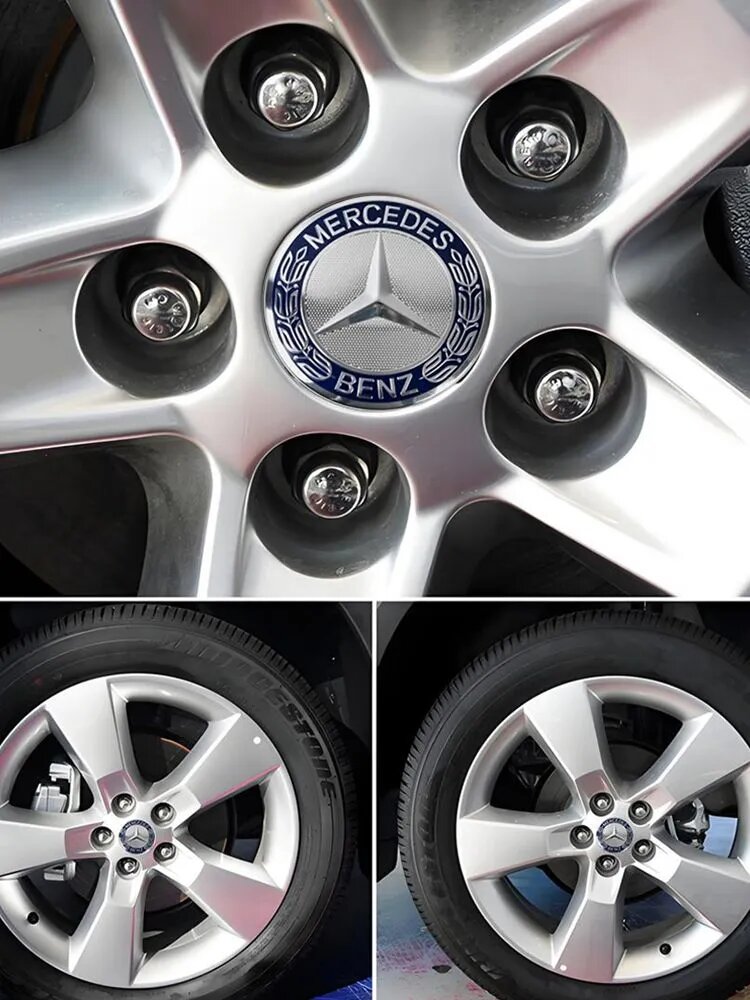 Колпачки для дисков Mercedes-Benz, 75 мм, глубокий синий, ABS