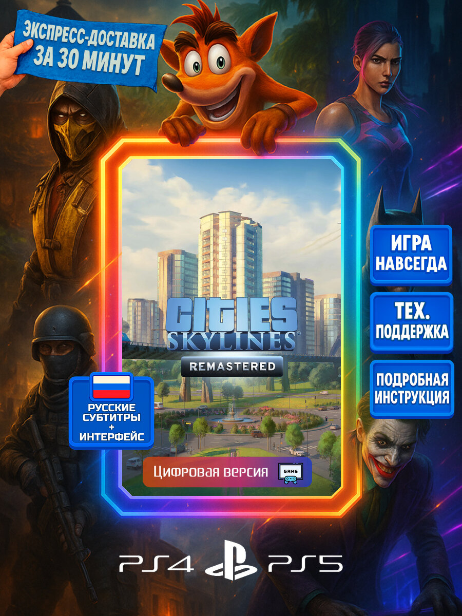 Cities: Skylines - Rem. PS4/PS5 | Моментальная доставка | Русские субтитры и интерфейс | Имитация