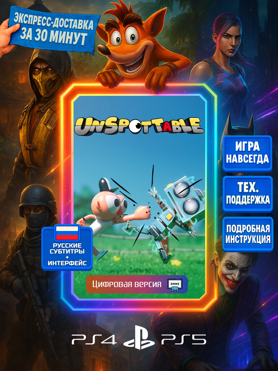 Unspottable PS4/PS5 | Моментальная доставка | Русские субтитры и интерфейс | Казуальные
