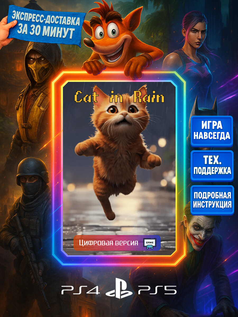 Cat in Rain PS4/PS5 | Моментальная доставка | Английский язык | Боевики