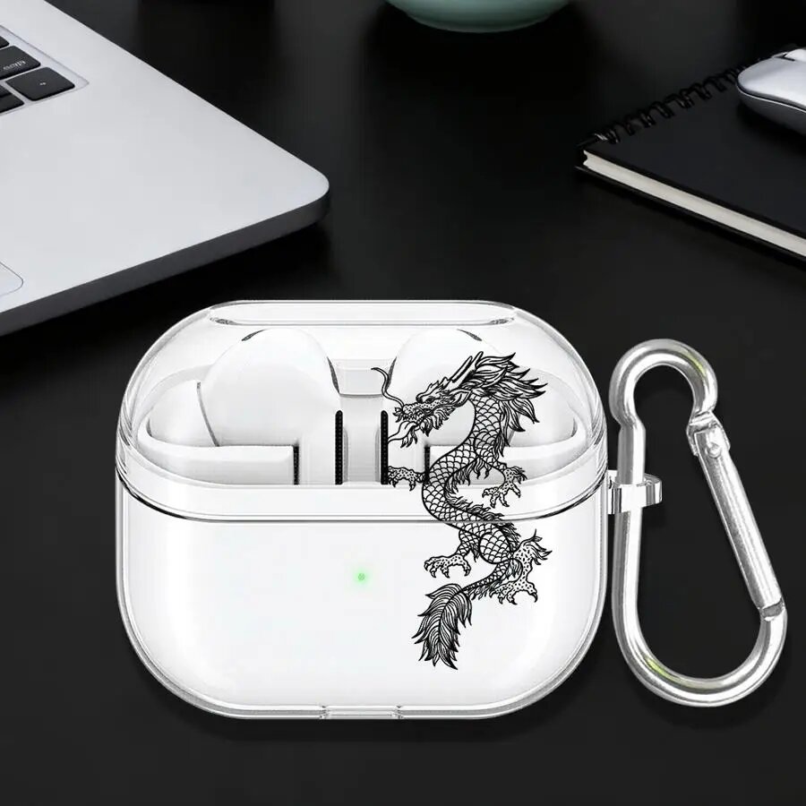 Чехол для AirPods Pro с драконом, прозрачный, Mix02