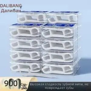 Зубная нить Dalibang, супертонкая зубочистка-нить на палочке, высокая прочность, 900 шт. в упаковке