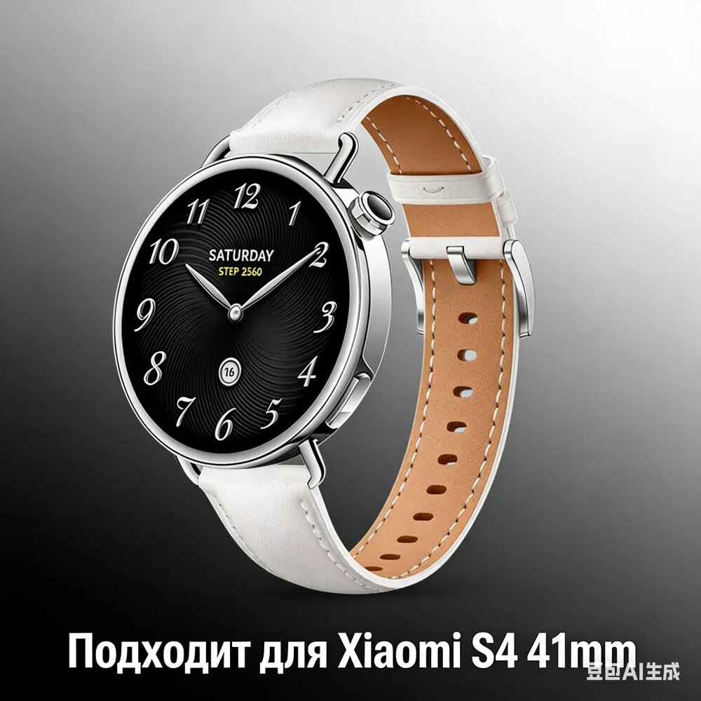 Ремешок для Xiaomi Watch S4 41мм (композитная кожа, жемчужно-белый)