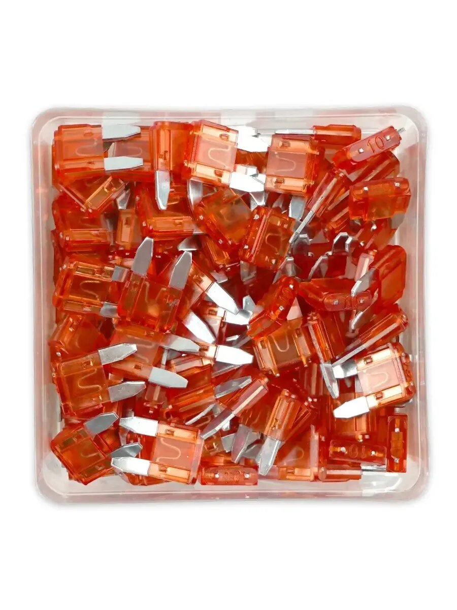 Набор мини предохранителей 10A, 100 шт — фото 1