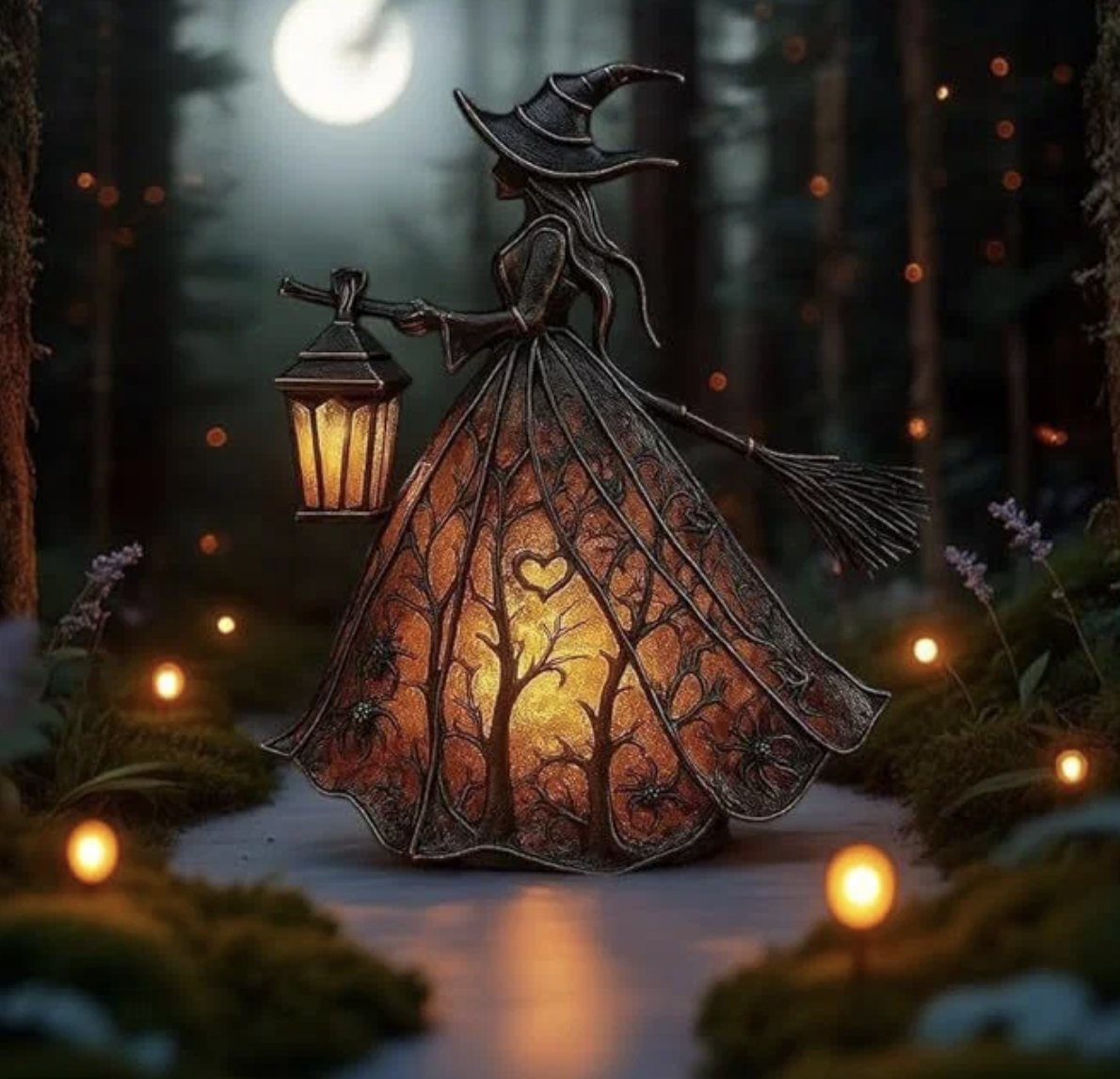 Декоративная настольная лампа Witch, 12.5*11*16 см, в стиле USB