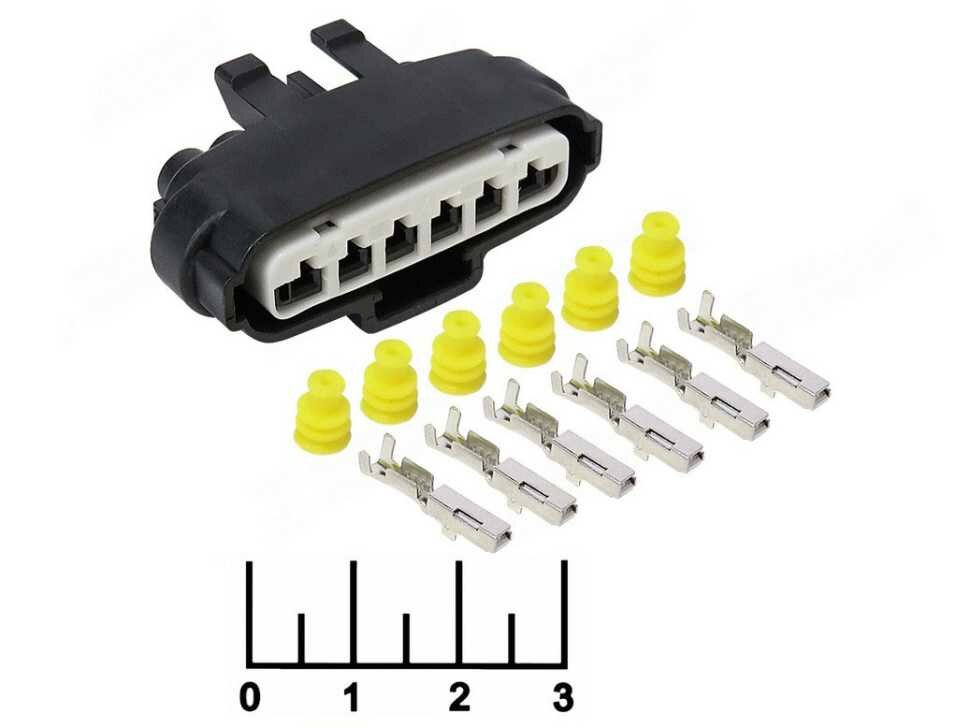Разъем 6pin гнездо влагозащищенный DJY7069-2.2-21