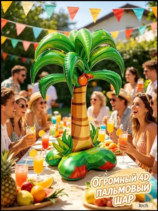 Большой Воздушный Шар В Форме Коconut Palm Из Алюминиевой Фольги Для Декора Праздников 132X94X54Cm
