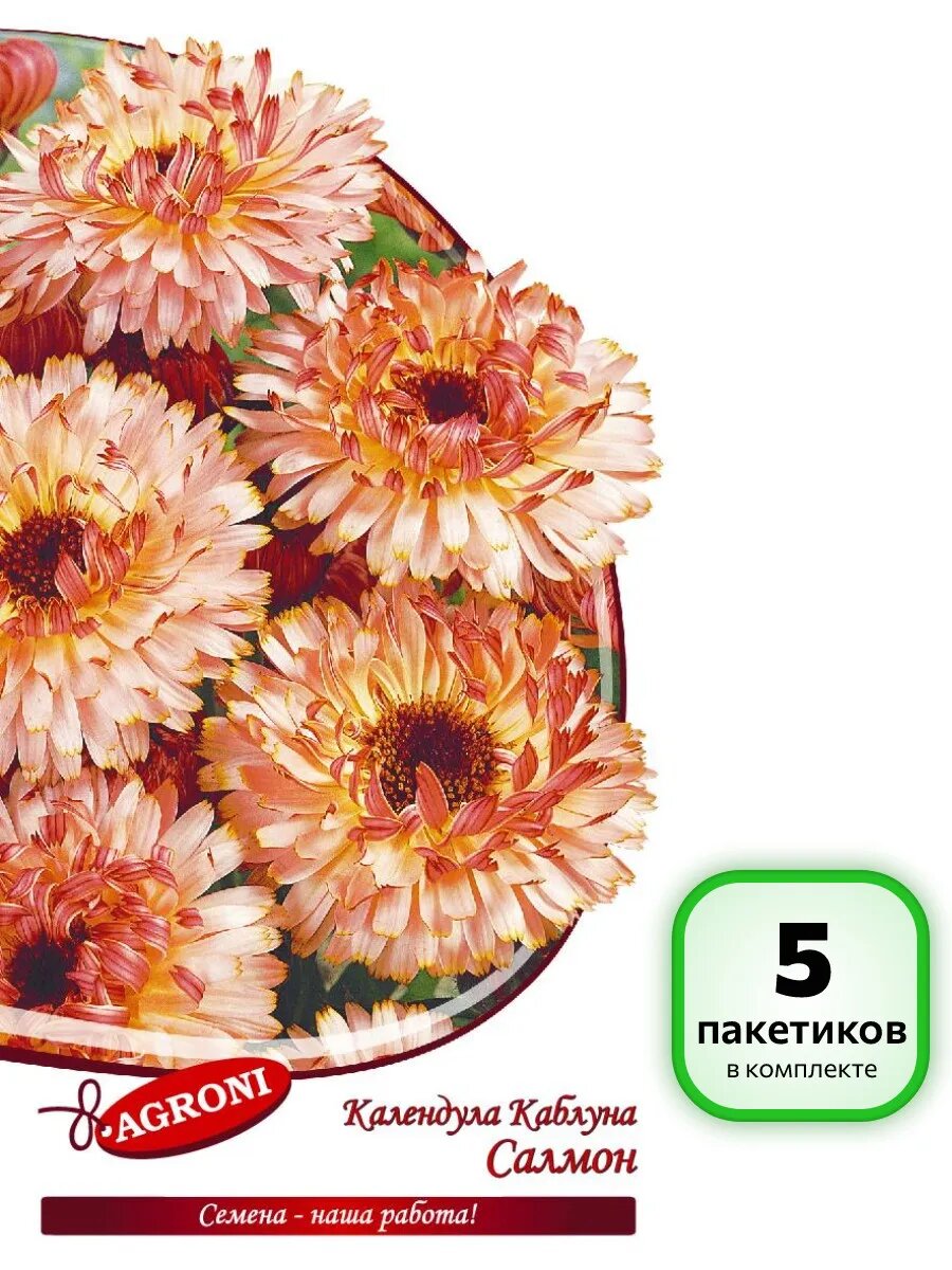(5 шт.) - Семена Календула Каблуна Сэлмон (0,3г)