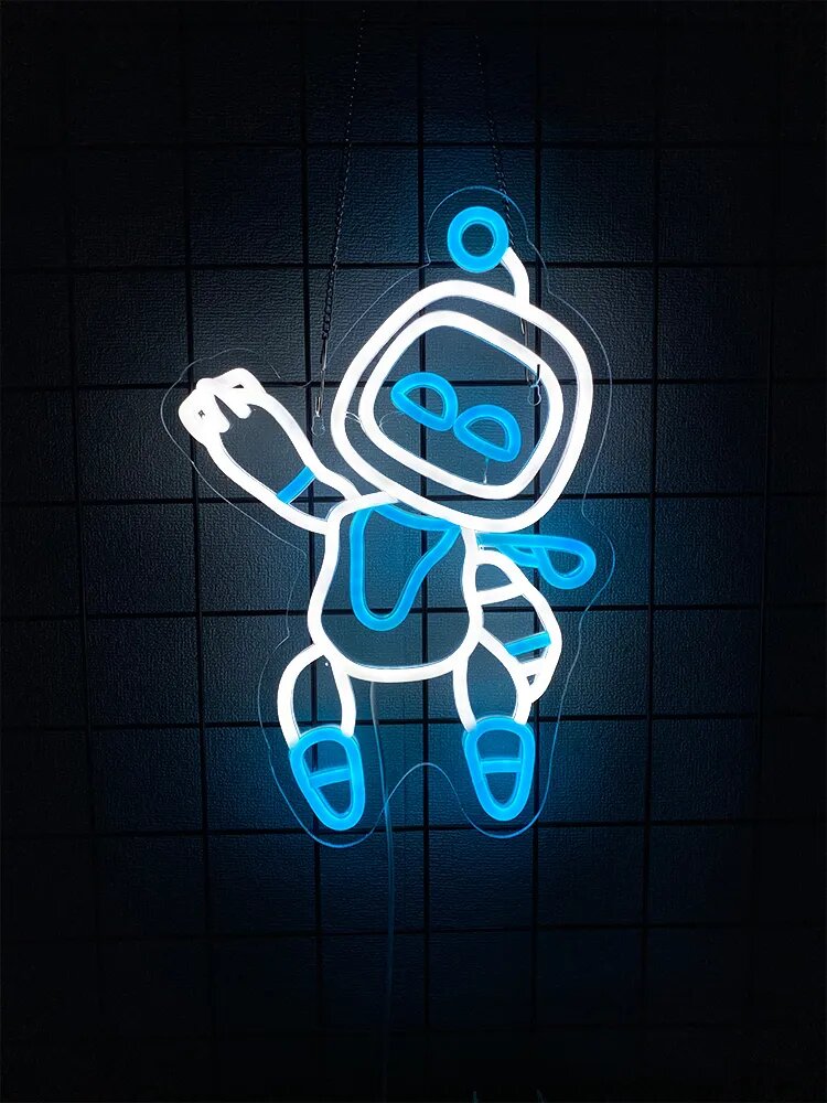 Робот-неонная вывеска/светодиодные украшения, питание от USB, подарок на день рождения
