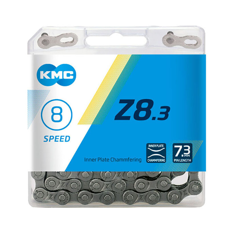 Цепь велосипедная KMC Z8.3 Silver/Grey, 7/8 (21/24) скоростей, 114 звеньев, 1/2"x3/32", серебристо-серая