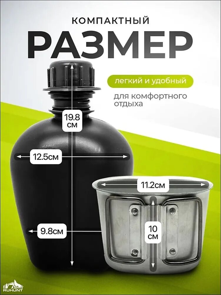 Know EasyxФляга 1000 мл черный стандартный классический вариант базовой серии стандартная модель — фото 1