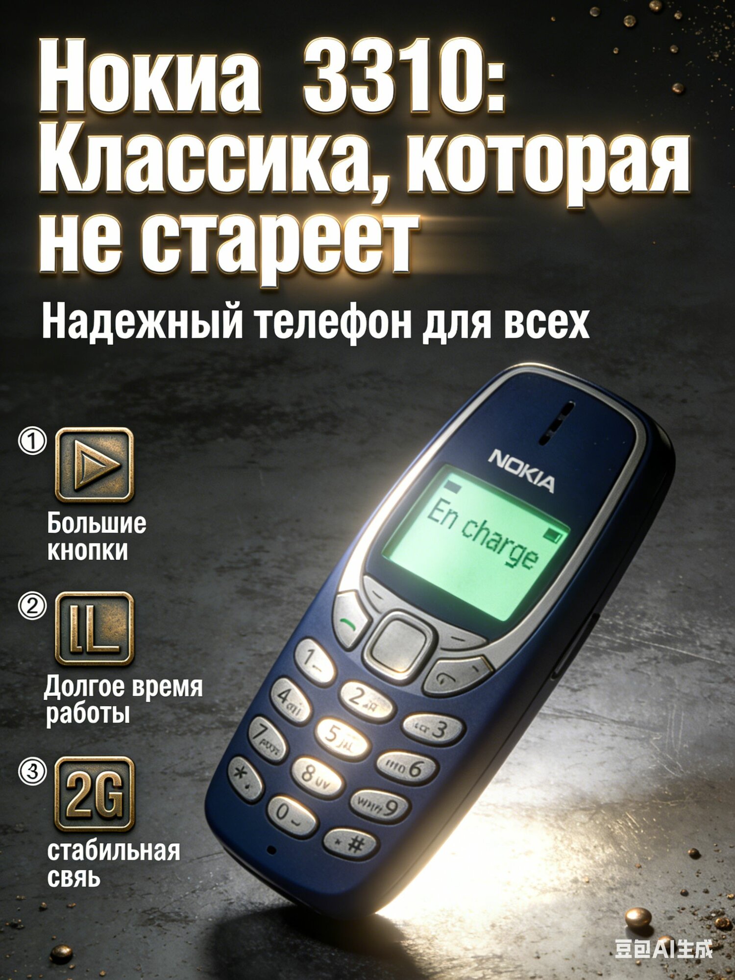Мобильный телефон, темно-синий, белый
