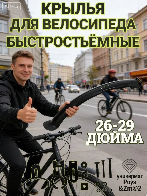 Набор крыльев для велосипеда 29" Dream Bike, XGNB-041, пластик