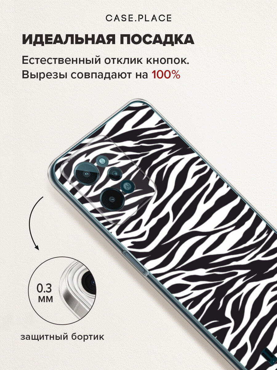 Силиконовый чехол на Realme C31 / Реалми C31 с принтом "Принт зебра" — фото 1