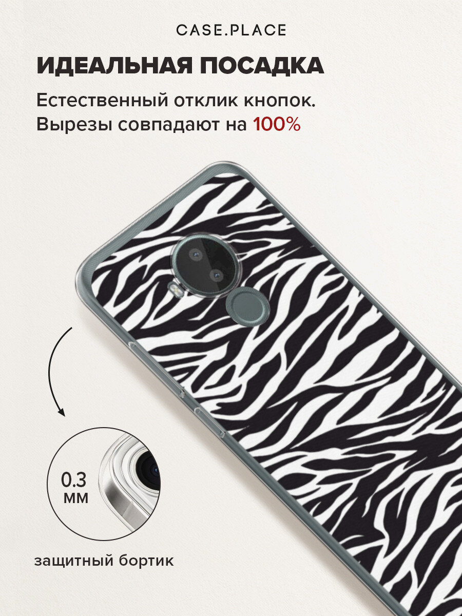 Силиконовый чехол на Nokia C30 / Нокия C30 с принтом "Принт зебра" — фото 1