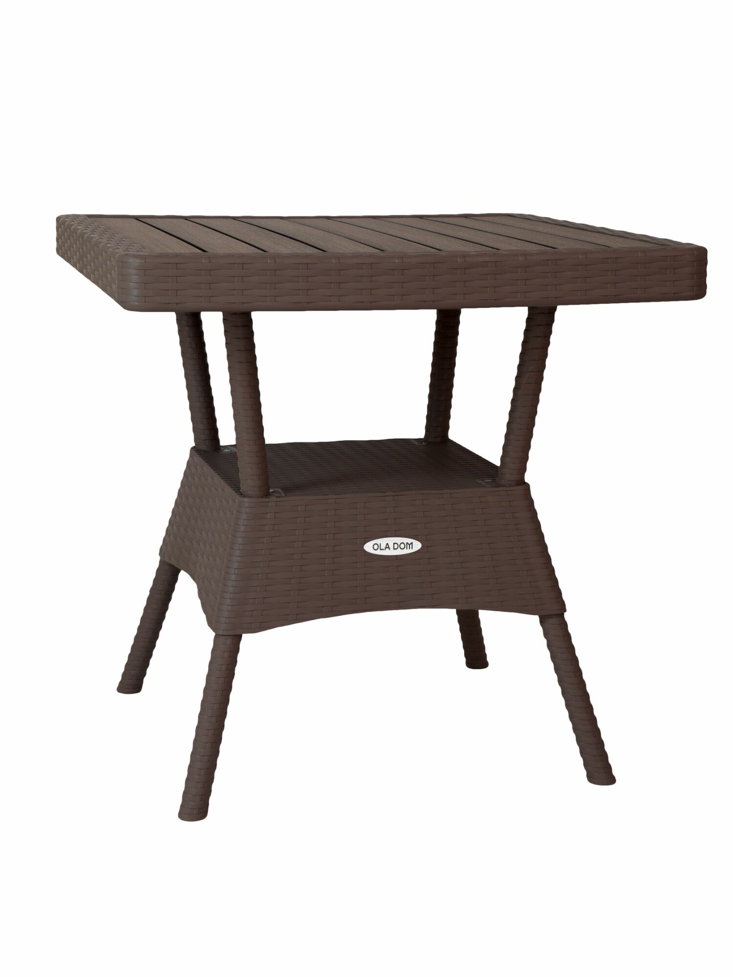 Стол садовый OLA DOM Rattan, квадратный, коричневый 75,5х76х74,5см