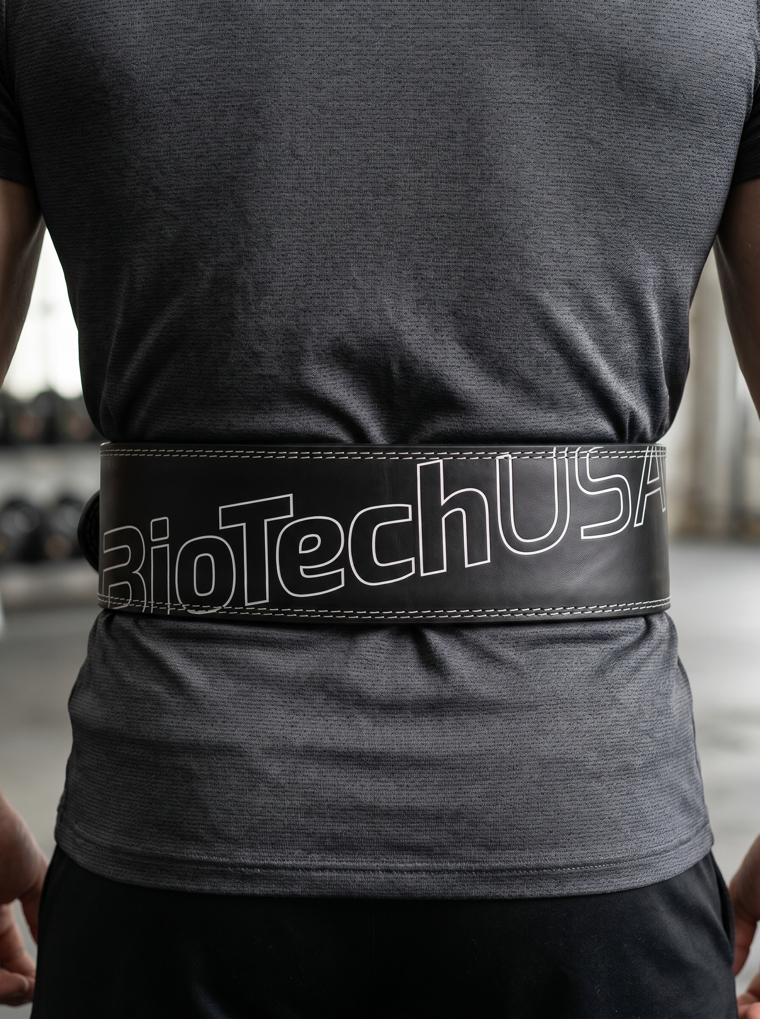 Пояс атлетический из кожи BioTechUSA Пауэрлифтинг / Powerlifting, черныйразмер M