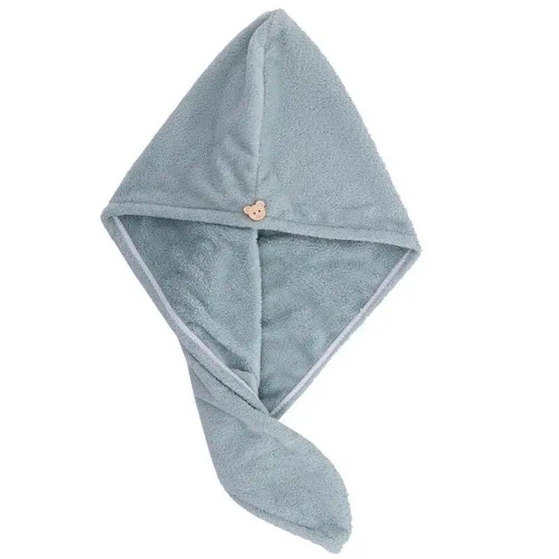 Микрофибра полотенце для волос Голубой, Green-1PC