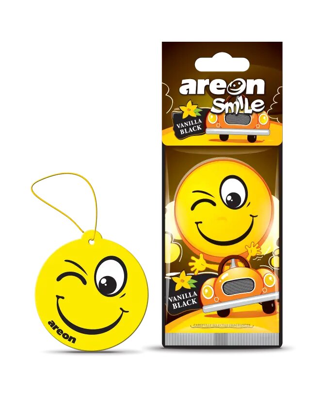 Ароматизатор подвесной Areon 704-SMR-322-ЧЗБ Vanilla Black/Ванильный Черный