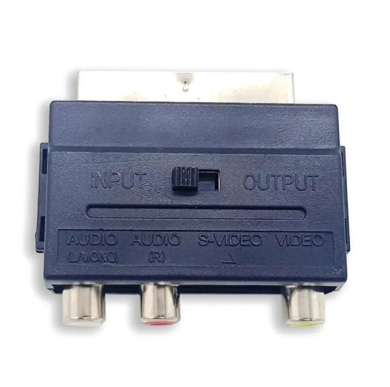 Переходник SCART-3RCA штекер - 3 гнезда, с переключателем вход/выход