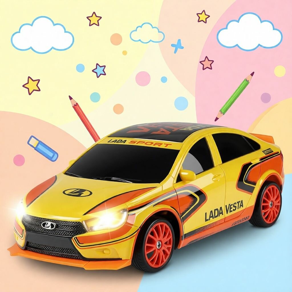 Детская радиоуправляемая машина р/у "AUTODRIVE", Lada Vesta, для дрифта, свет, звук