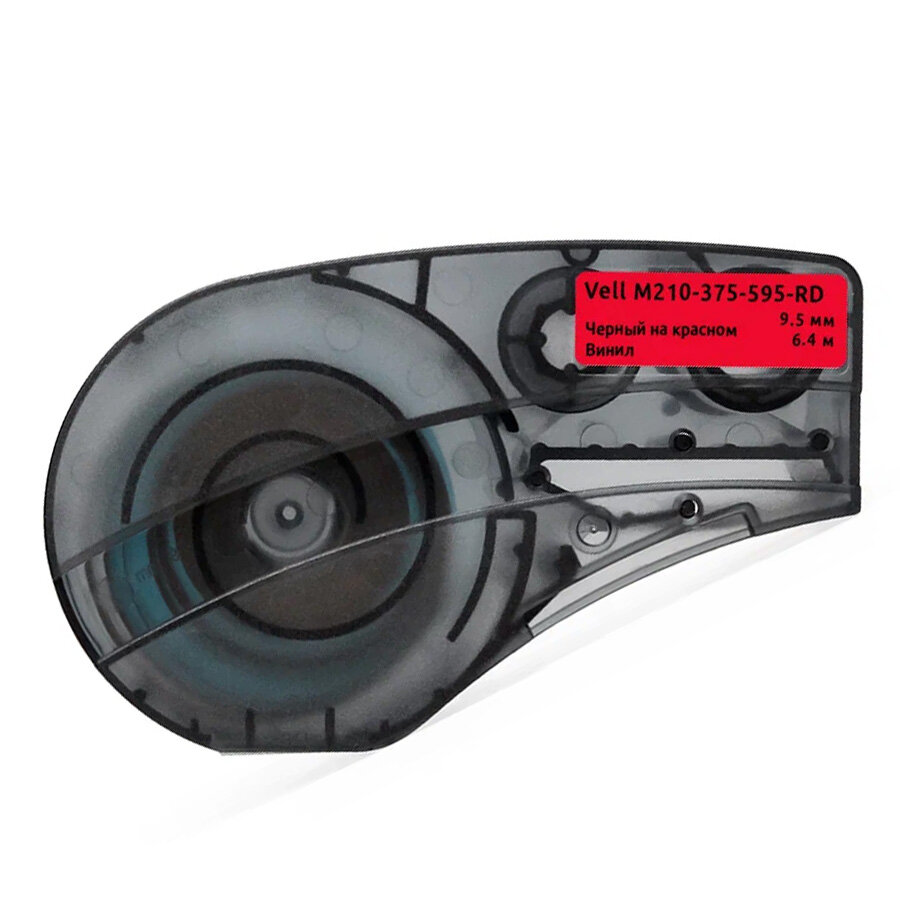 Картридж для принтера BRADY M210 (9.5мм х 6.4м, винил, черный на красном) Vell M210-375-595-RD {VL142810CH} (1 шт)