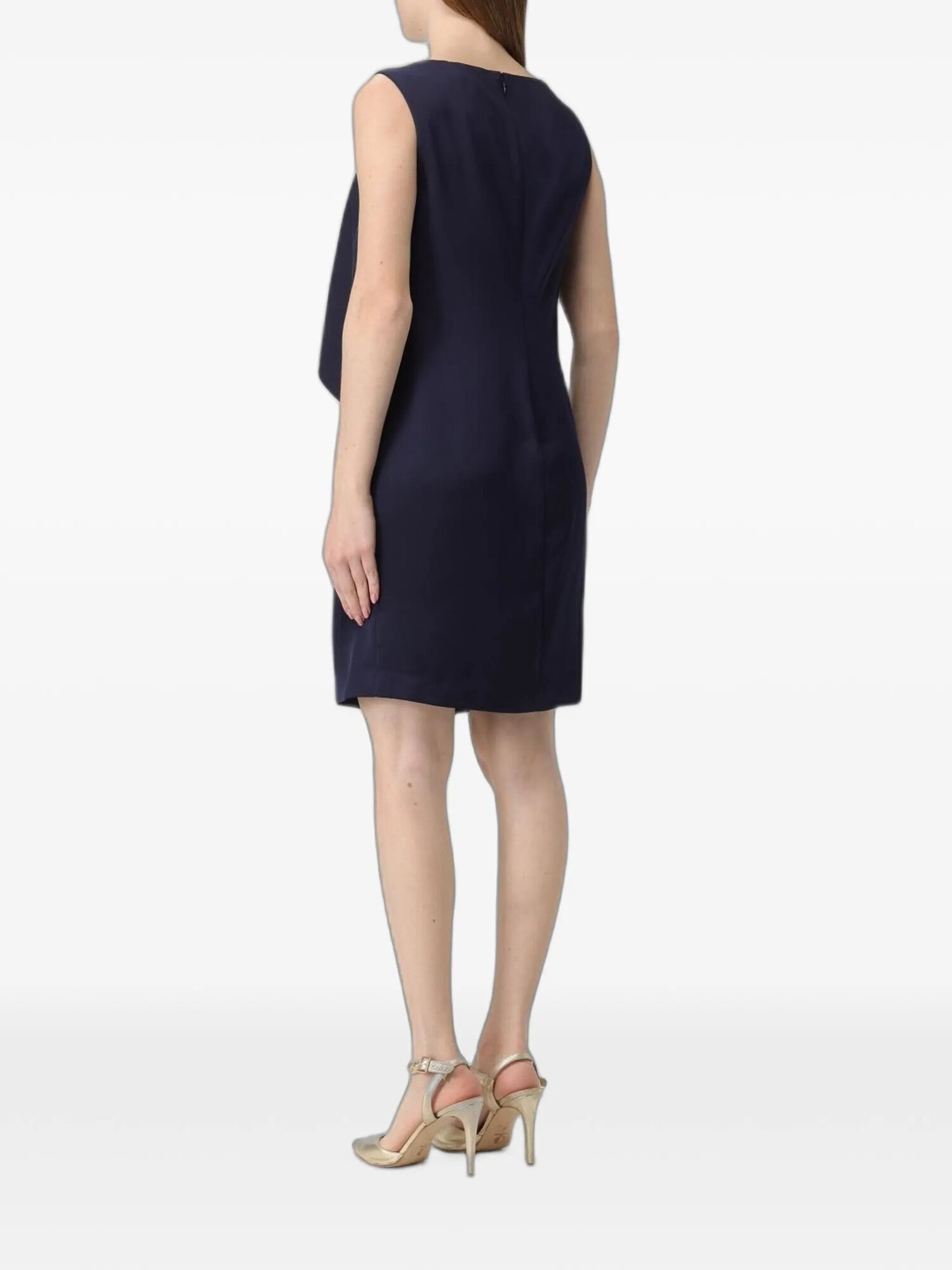 Платье Lauren Ralph Lauren Draped logo-button mini dress, размер 4, синий — фото 1