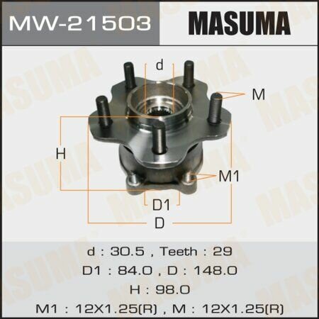 MW-21503 Ступица с подшипником задняя