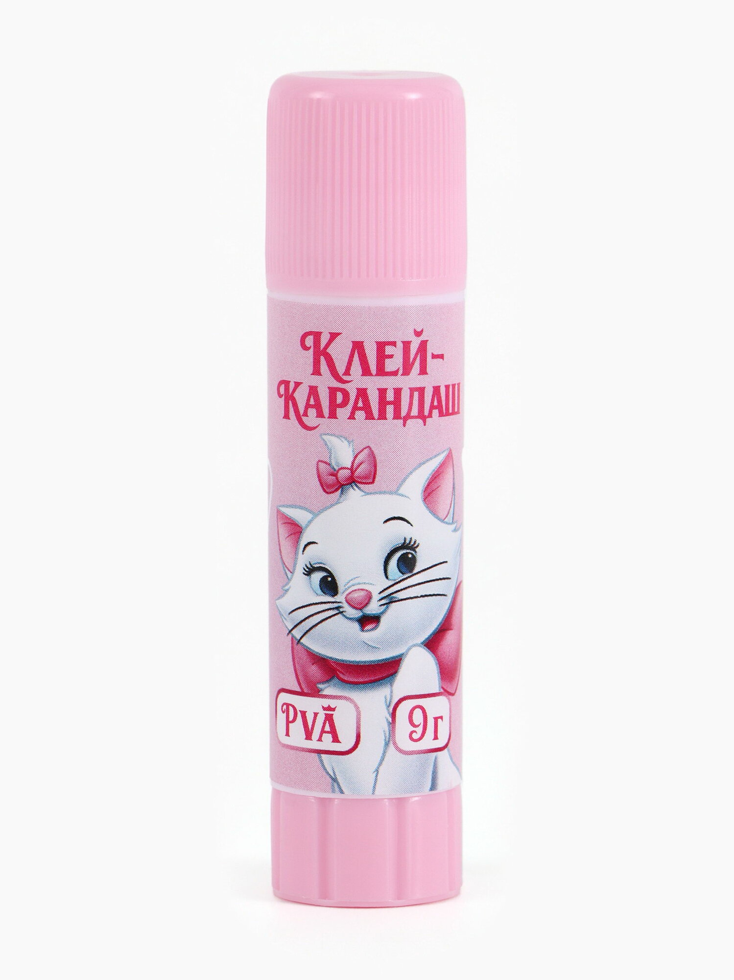 Клей карандаш, 9 г, "Кошечка", основа клея: pva (пва), назначение клея: для бумаги