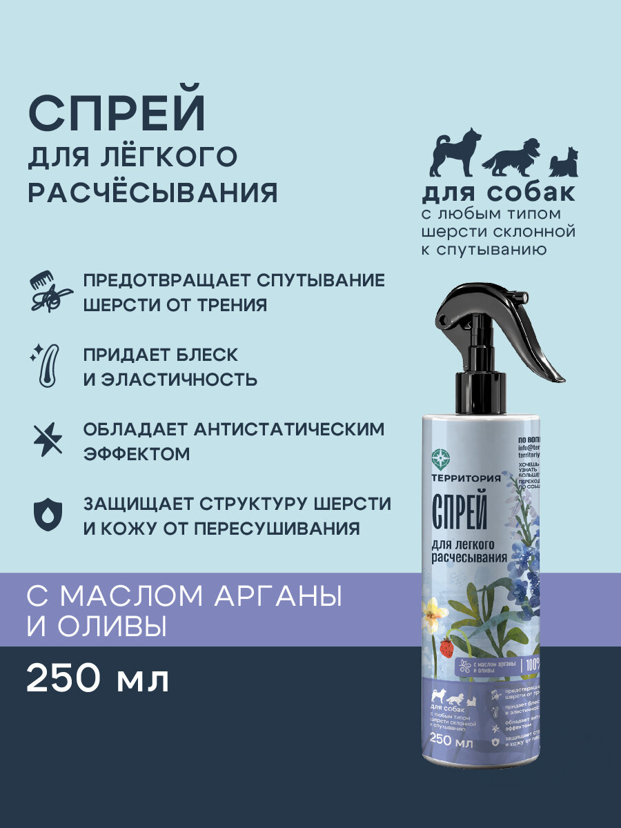 ТерриториЯ Волны и ветер. Спрей для лёгкого расчёсывания, 250 мл