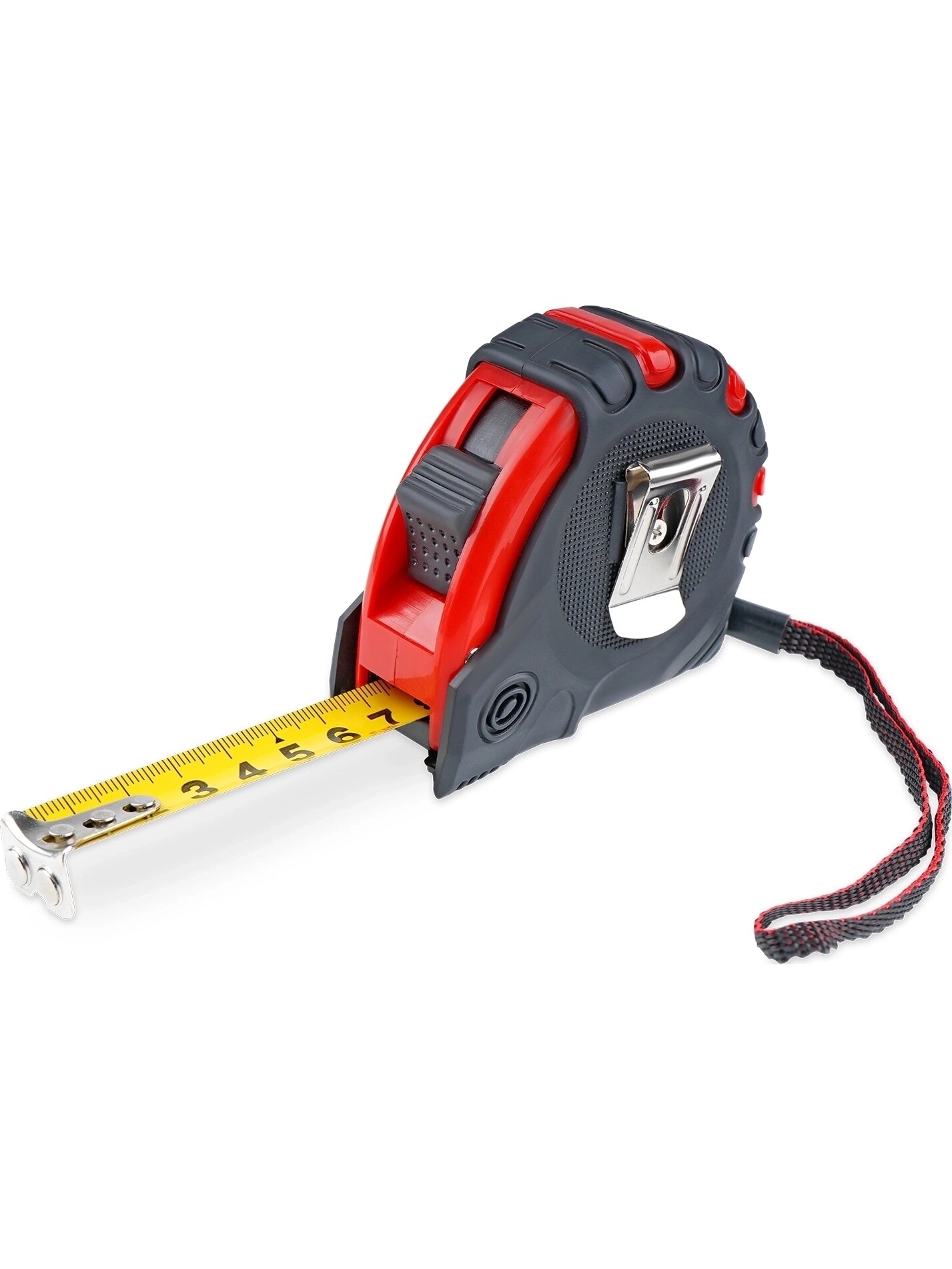 Рулетка AVS MT5019RM 5м х 19 мм (1 шт.) - обрезиненный корпус, 3 фиксатора, зацеп с магнитом — фото 1