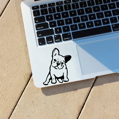 Наклейки на ноутбук в виде французского бульдога для Apple MacBook Air/Pro, украшение, Виниловая наклейка с забавным собачьим силуэтом, наклейка, украшение на окно автомобиля