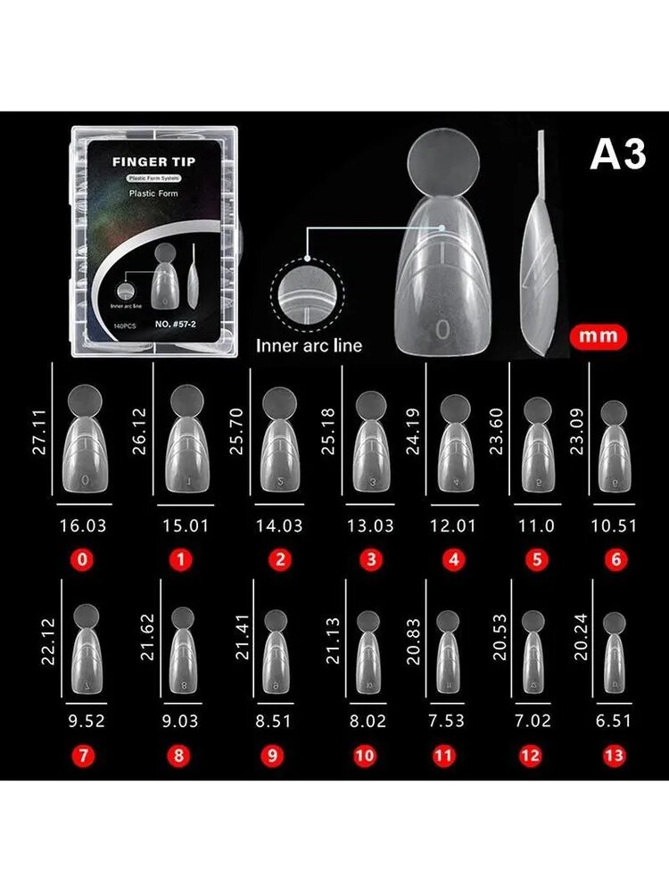 140 кусочков формы для наращивания ногтей nail art top mold