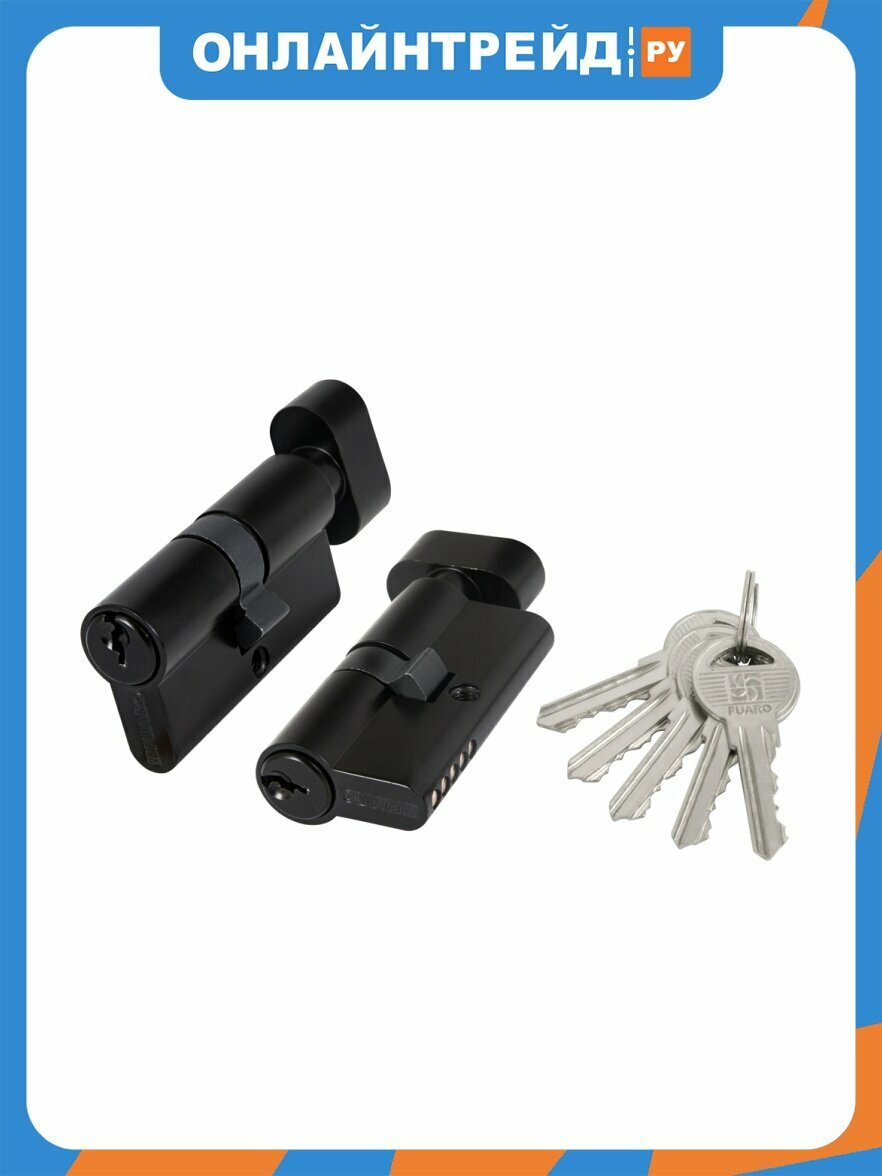 Цилиндровый механизм Fuaro (100 ZM/60) 1000ZMKnob60(25+10+25) BL черный 5Key с вертушкой