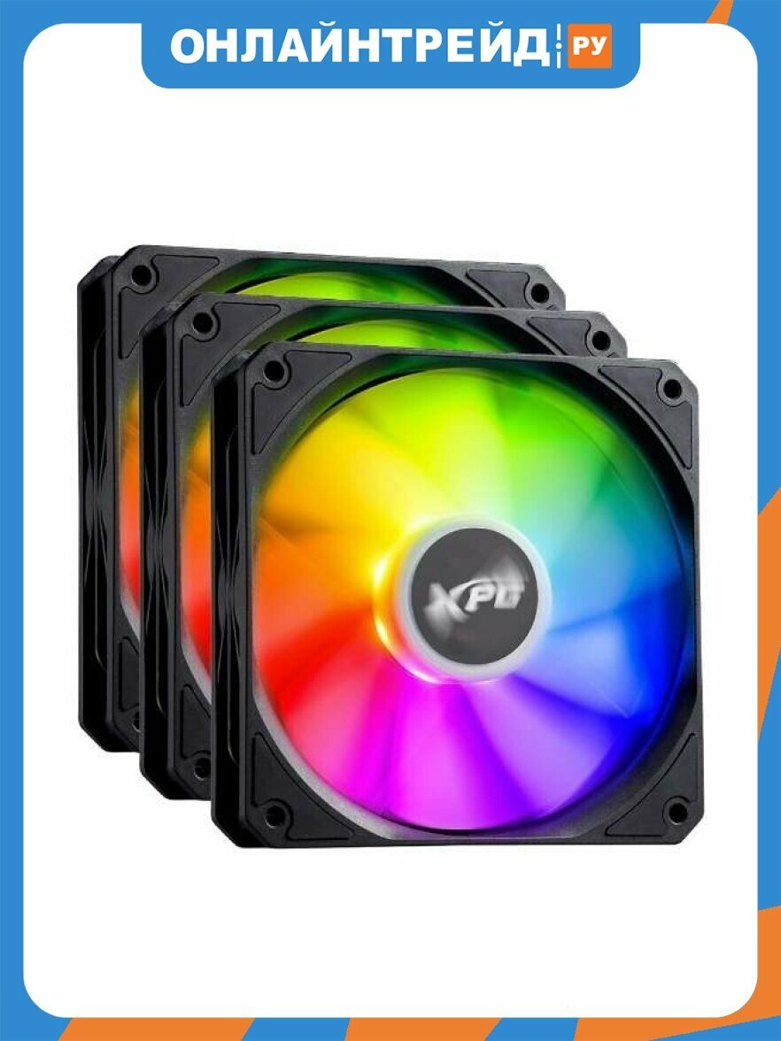Вентиляторы для корпуса Xpg VENTO R 120 ARGB PWM Black 3шт (VENTOR120ARGBPWM3C-BKCWW)