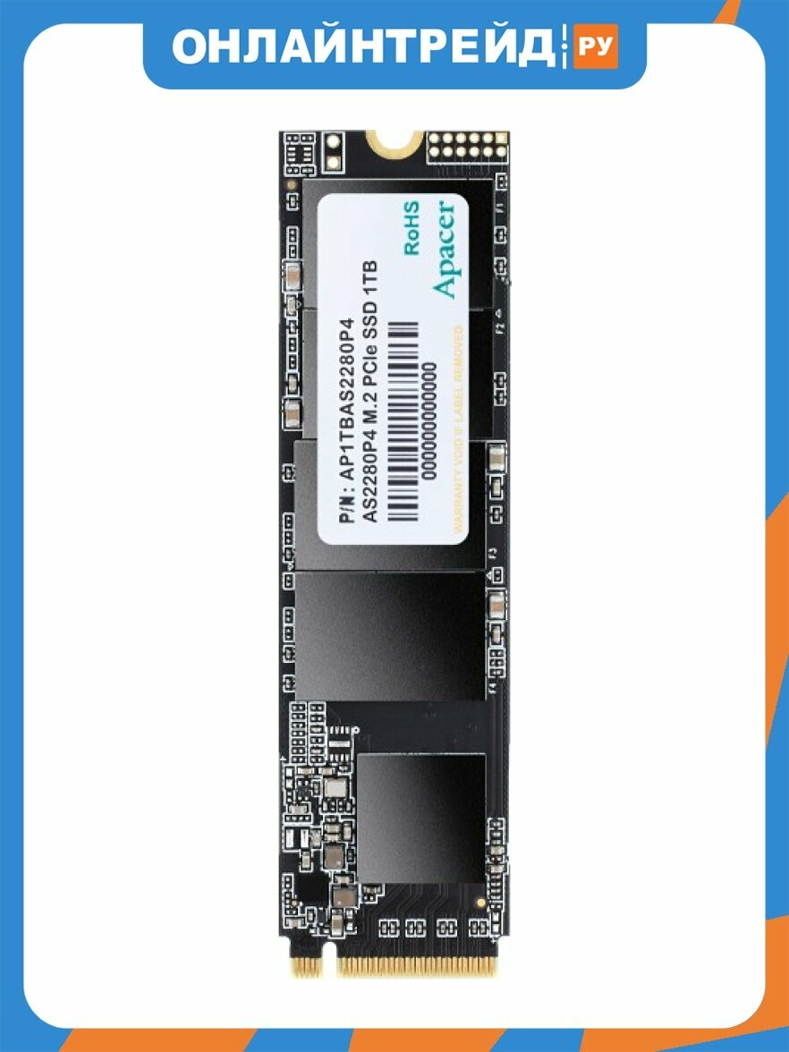 SSD диск Apacer AS2280P4, 512Гб, M.2 2280, PCIe 3.0 x4 (AP512GAS2280P4-1)