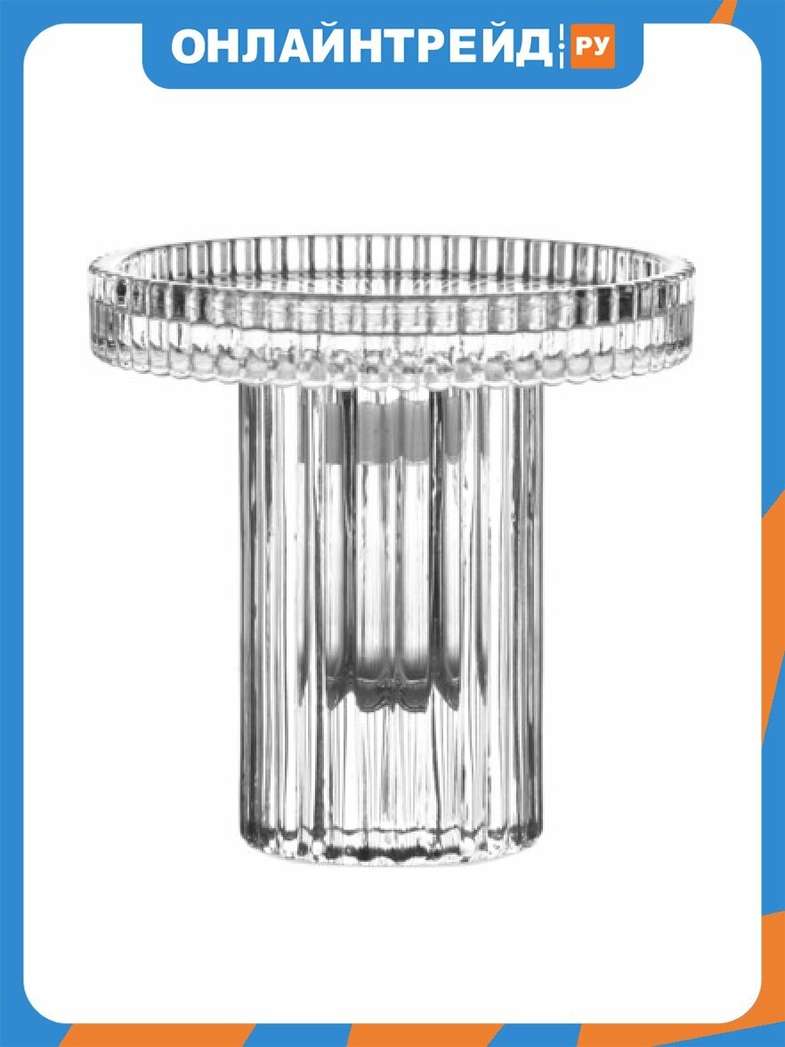 Подсвечник Decor DE Table Картуш 9,6 см, 2в1, съемная чаша, стекло (DDT-C15327-1)