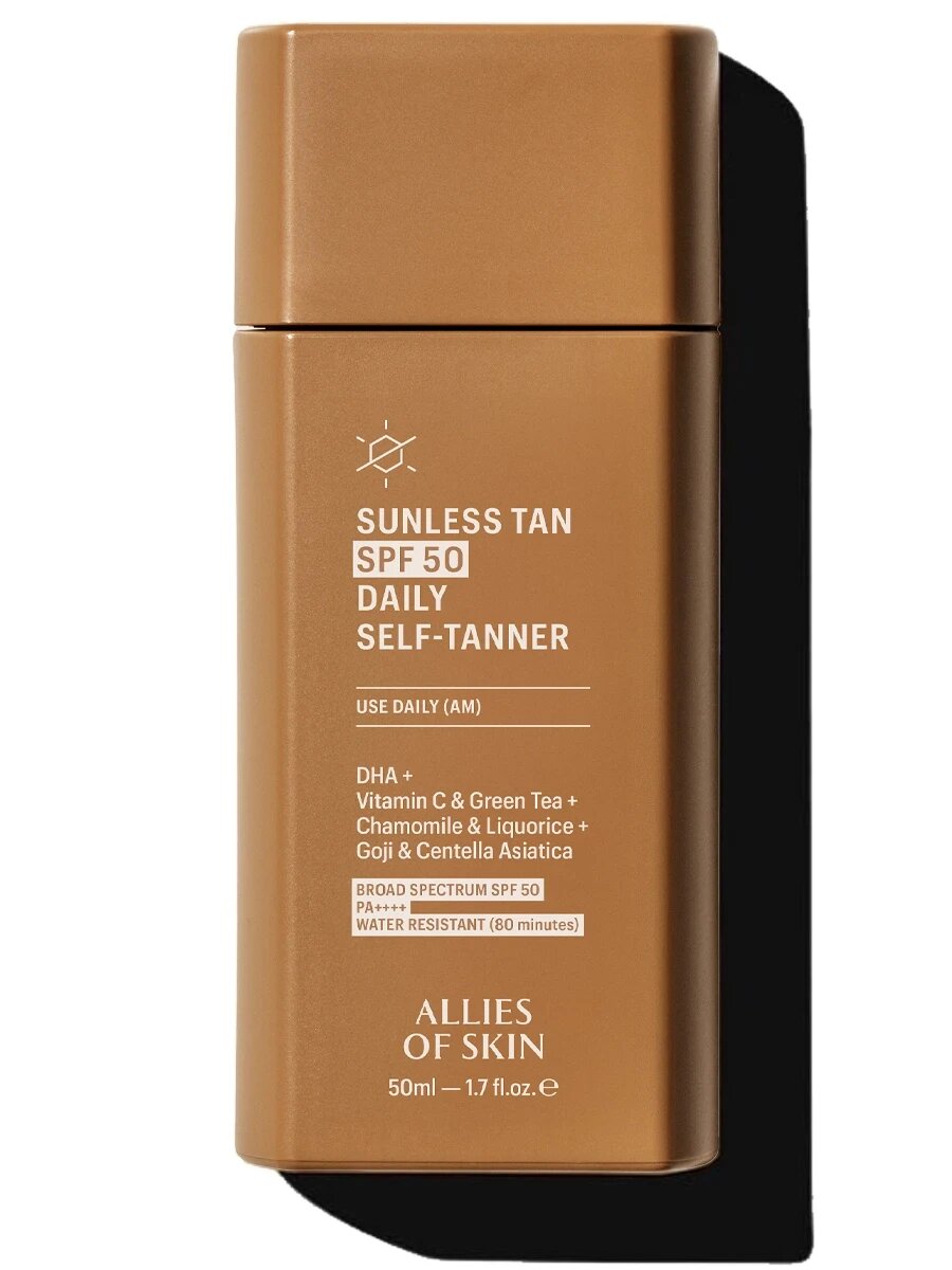 Allies of Skin Солнцезащитный крем-автозагар для лица Sunless Tan SPF50 Sunscreen + Self-Tanner 50 мл
