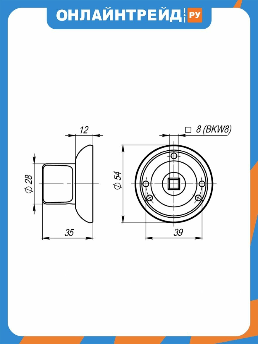 Ручка поворотная Armadillo BKW8. R. LD54 (WC-BOLT BKW8-1) SG/GP-4 матовое золото/золото
