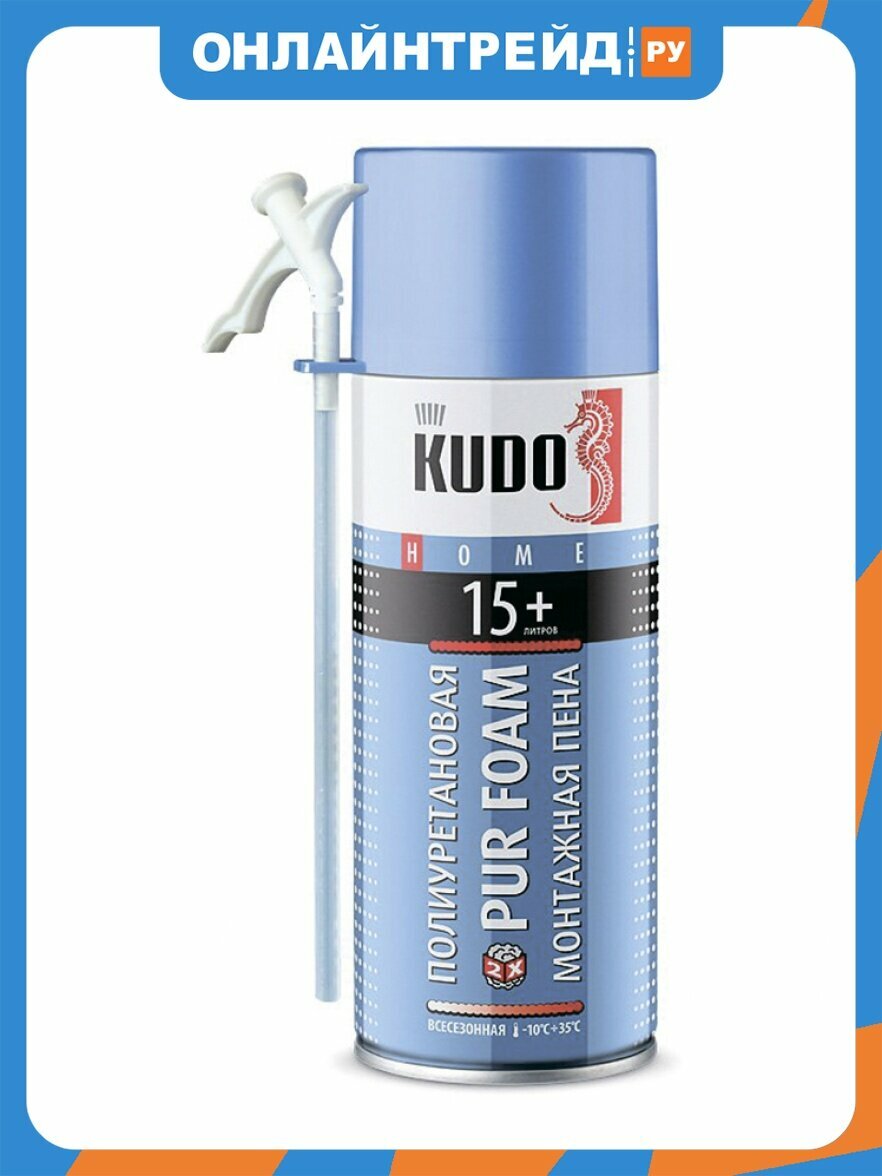 Пена монтажная бытовая Kudo Home 15+, всесезонная, 520 мл