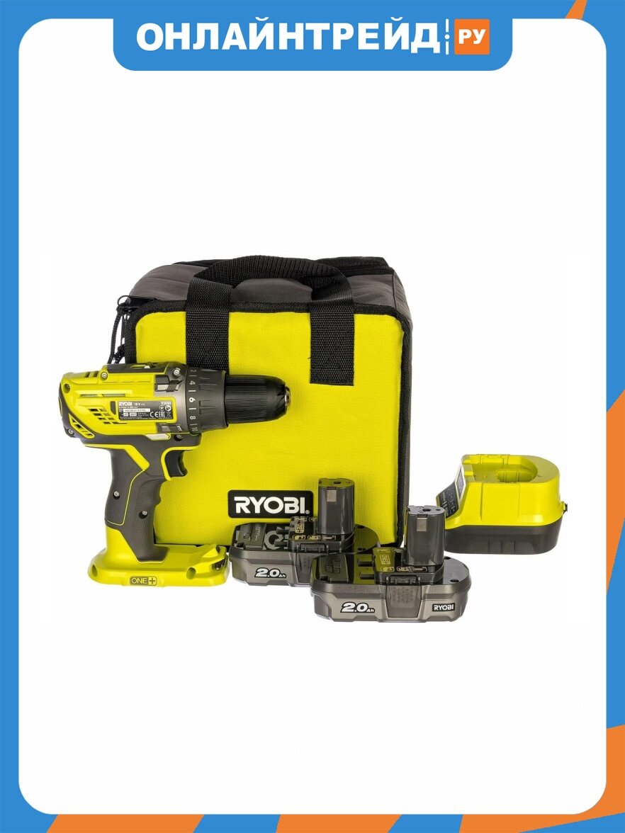 Дрель-шуруповерт аккумуляторная Ryobi ONE+ R18DD3-220S 5133003348