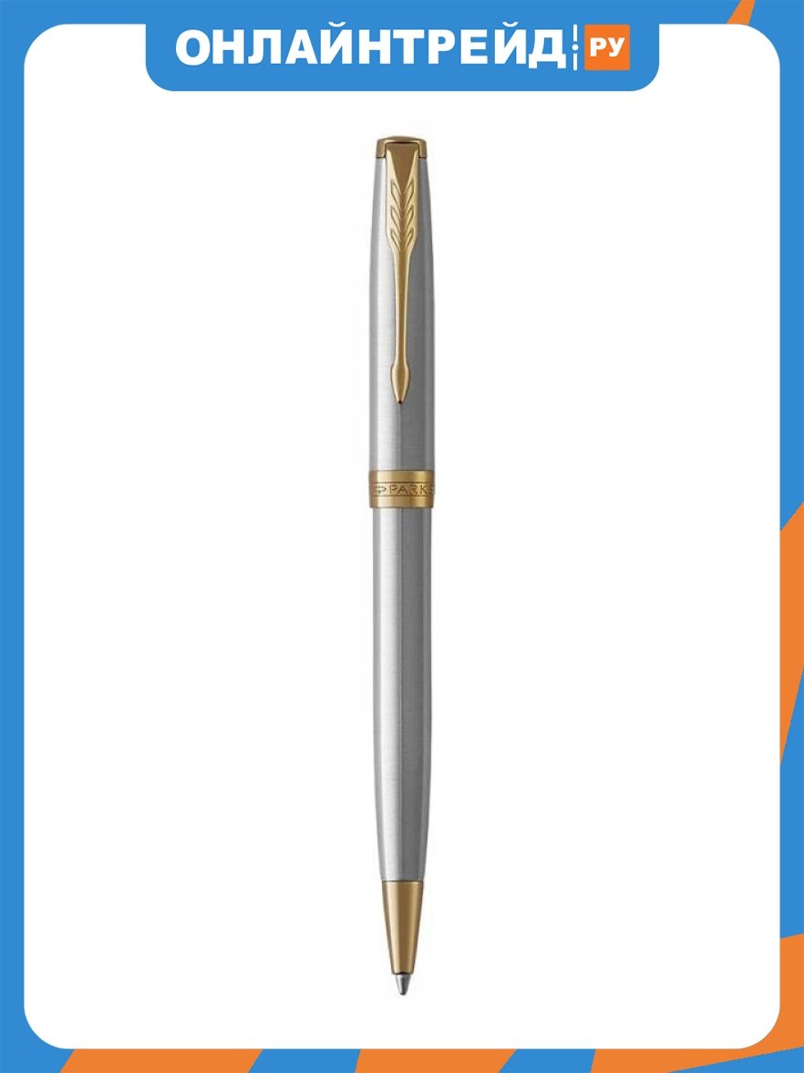 Ручка шариковая Parker Sonnet Core K527 (1931507) Stainless Steel GT M черные чернила подар. кор.