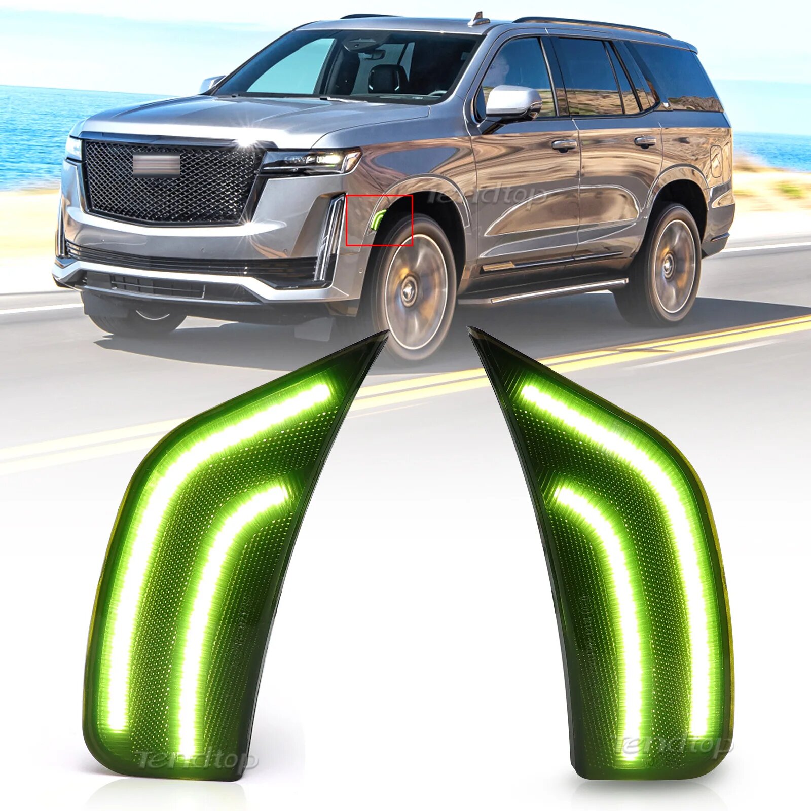 Светодиодный боковой светильник с дымчатыми линзами для Chevrolet Suburban Tahoe для Green Light-A